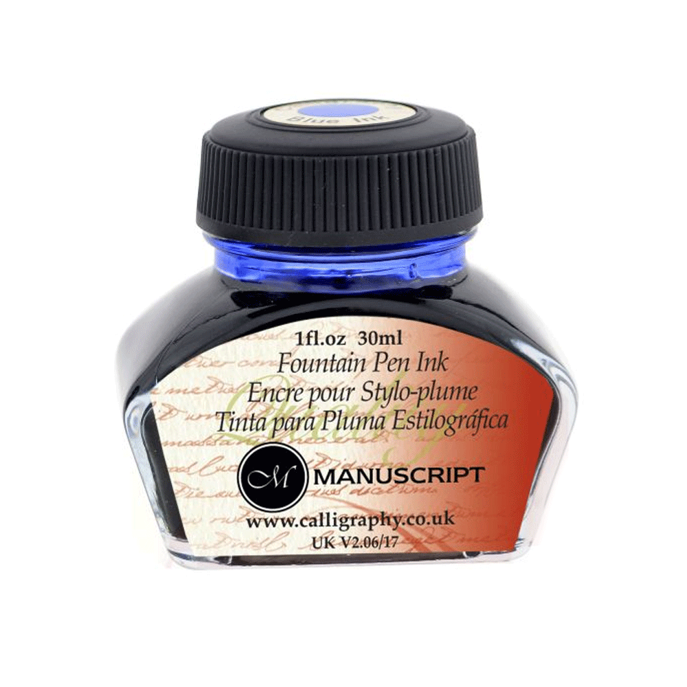 MANUSCRIPT, Ink Bottle - BLUE (30mL). — SWASTIK penn