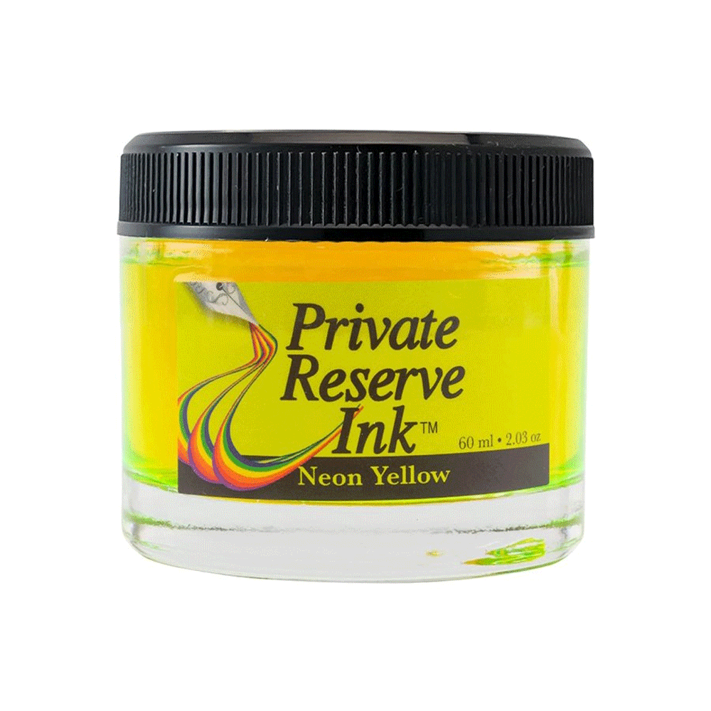 PRIVATE RESERVE, Ink Bottle - NEON Inks YELLOW (60mL). — SWASTIK penn